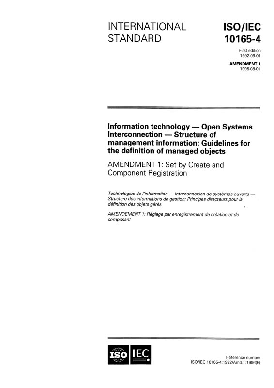 ISO/IEC 10165-4:1992/AMD1:1996 - IEC-Normen - VDE VERLAG